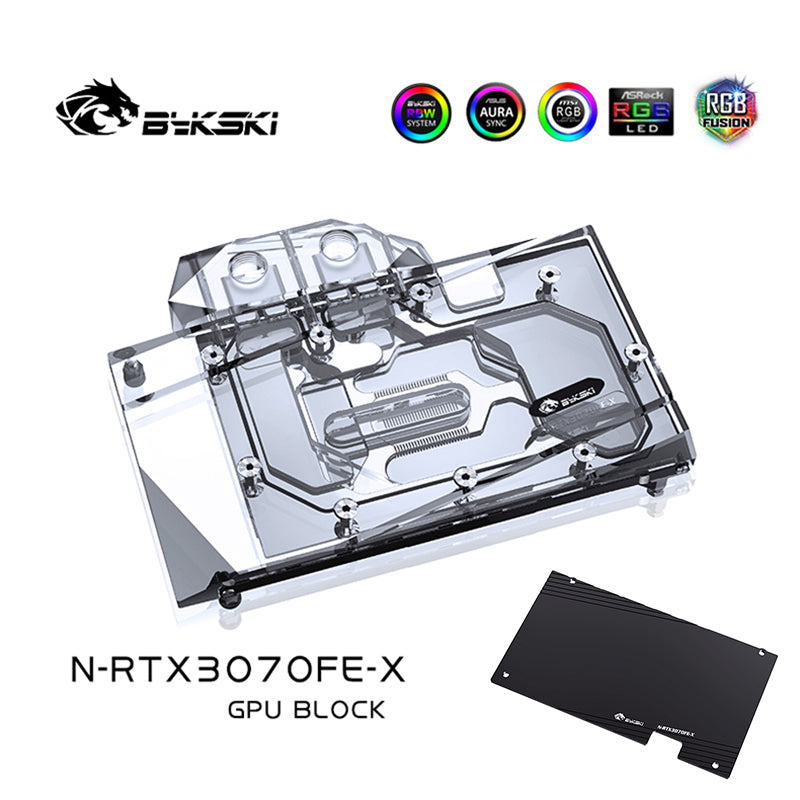 Bykski GPU Water Cooling Block For Nvidia RTX 3070/3060ti Founder Edit ...