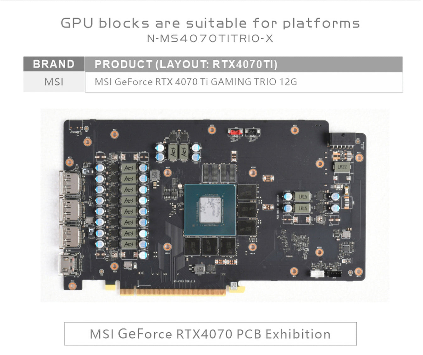 Bykski GPU Water Block For MSI RTX 4070 Ti Gaming Trio 12G, Full Cover – FormulaMod