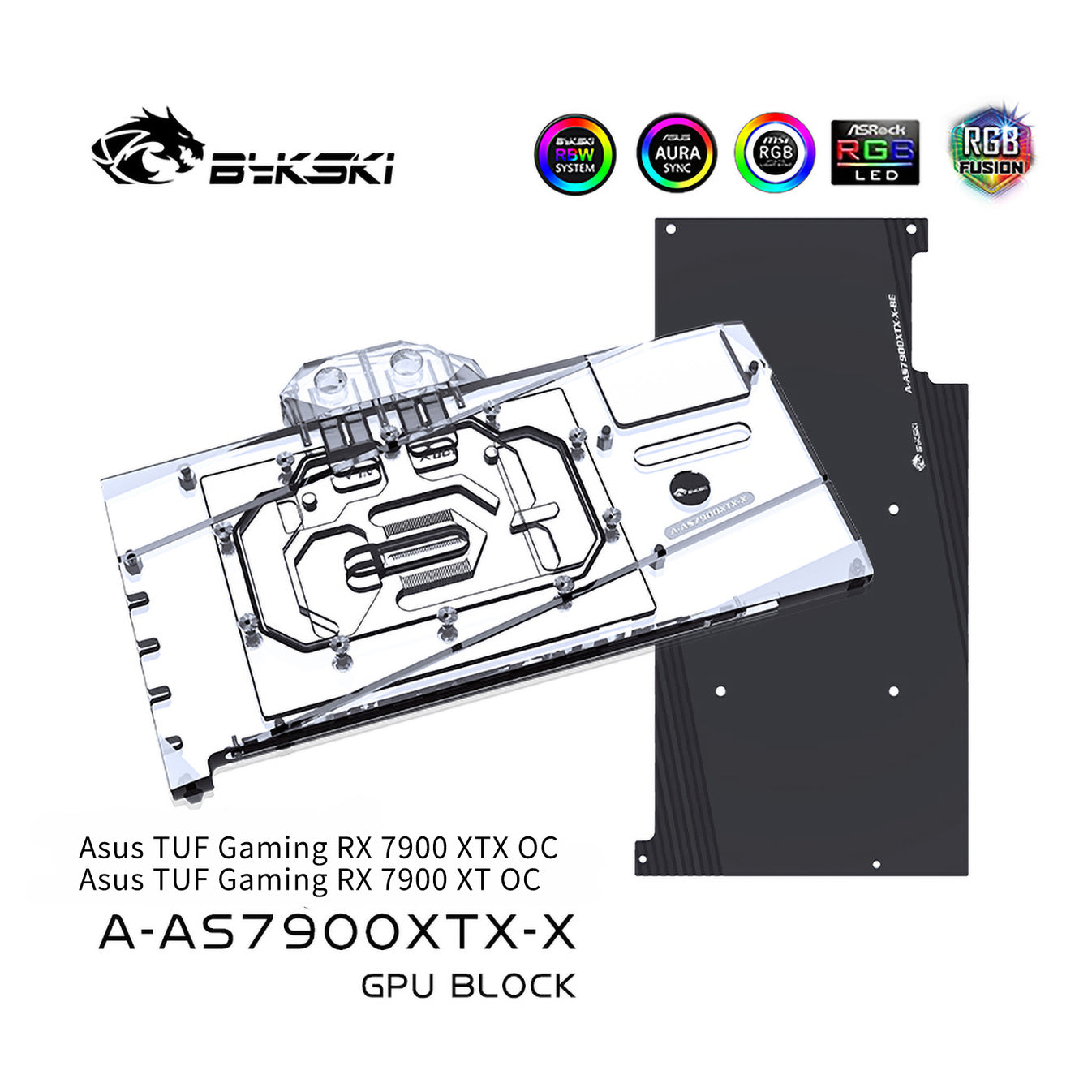 Bykski GPU Water Block For Asus TUF Gaming RX 7900 XTX OC / 7900 XT OC ...