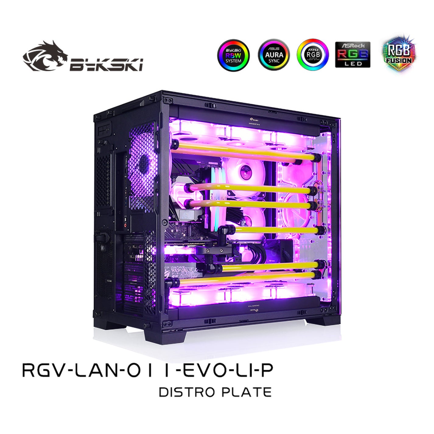 Bykski Front Panel Distro Plate Kit For Lian Li O11 EVO Case, 5V A-RGB ...