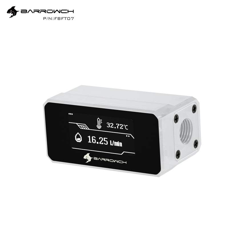 Barrowch OLED Digital Display Water Flow Thermometer, System Monitor B ...